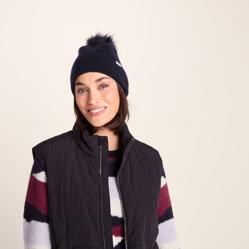 Anya Supersoft Rib Knit Hat in Oxford Blue | TOG24
