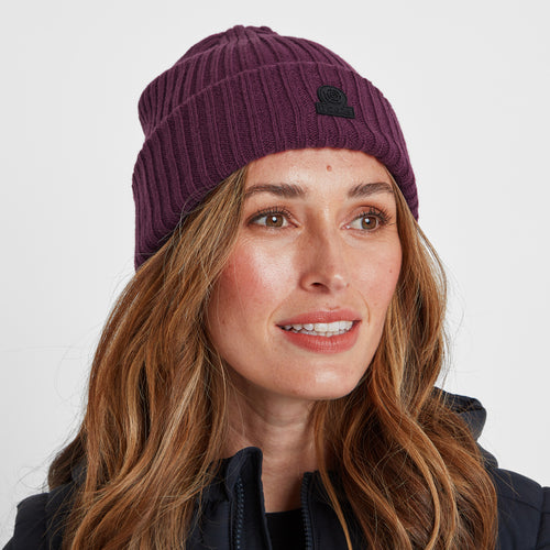 Burke Knit Hat in Purple Berry | Beanie Hat | TOG24