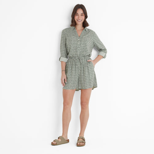 Callie Womens Shorts - Green Dash Print – TOG24