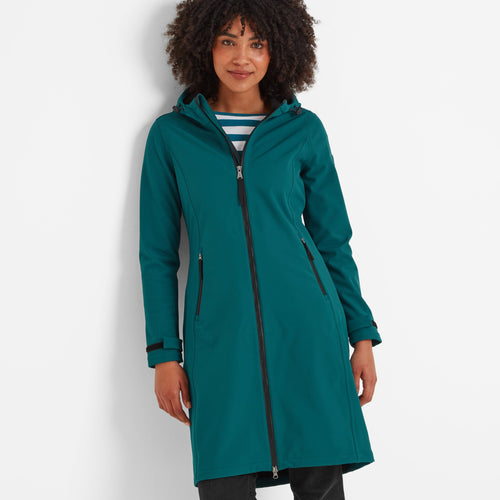 Enya Womens Waterproof Softshell Long Jacket - Deep Teal – TOG24