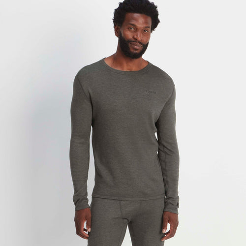 Meru Mens Cashmere Touch Crew Neck - Dark Grey Marl | TOG24