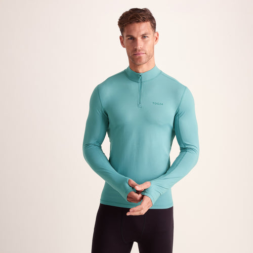 Snowdon Mens Thermal Quarter Zip Base Layer - Steel Teal – TOG24