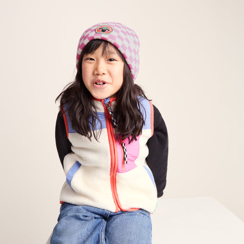 Uda Kids Shaun the Sheep Knit Hat - Pink White Checkerboard – TOG24