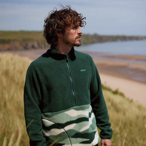 Flaxley Mens Sherpa Fleece - Racing Green Landscape Print – TOG24