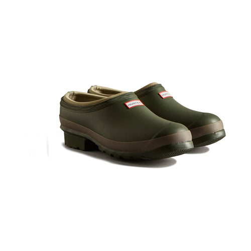 Hunter Gardener Mens Clogs - Dark Olive/Clay – TOG24